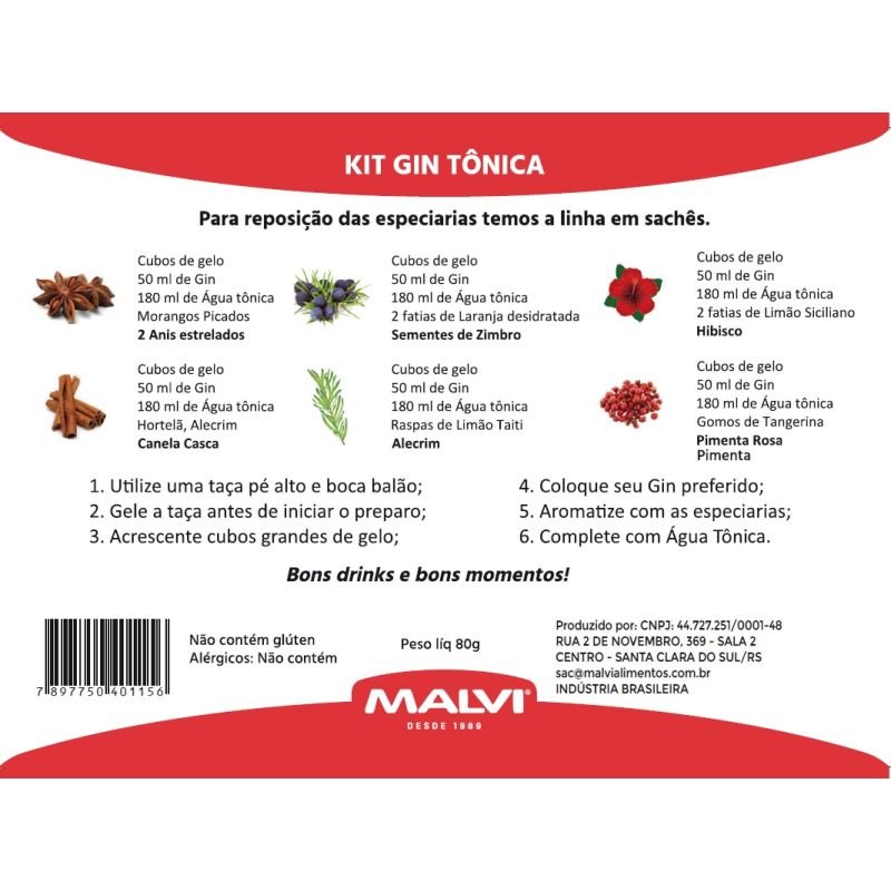 MALVI BRASIL - KIT GIN TÔNICA 80G
